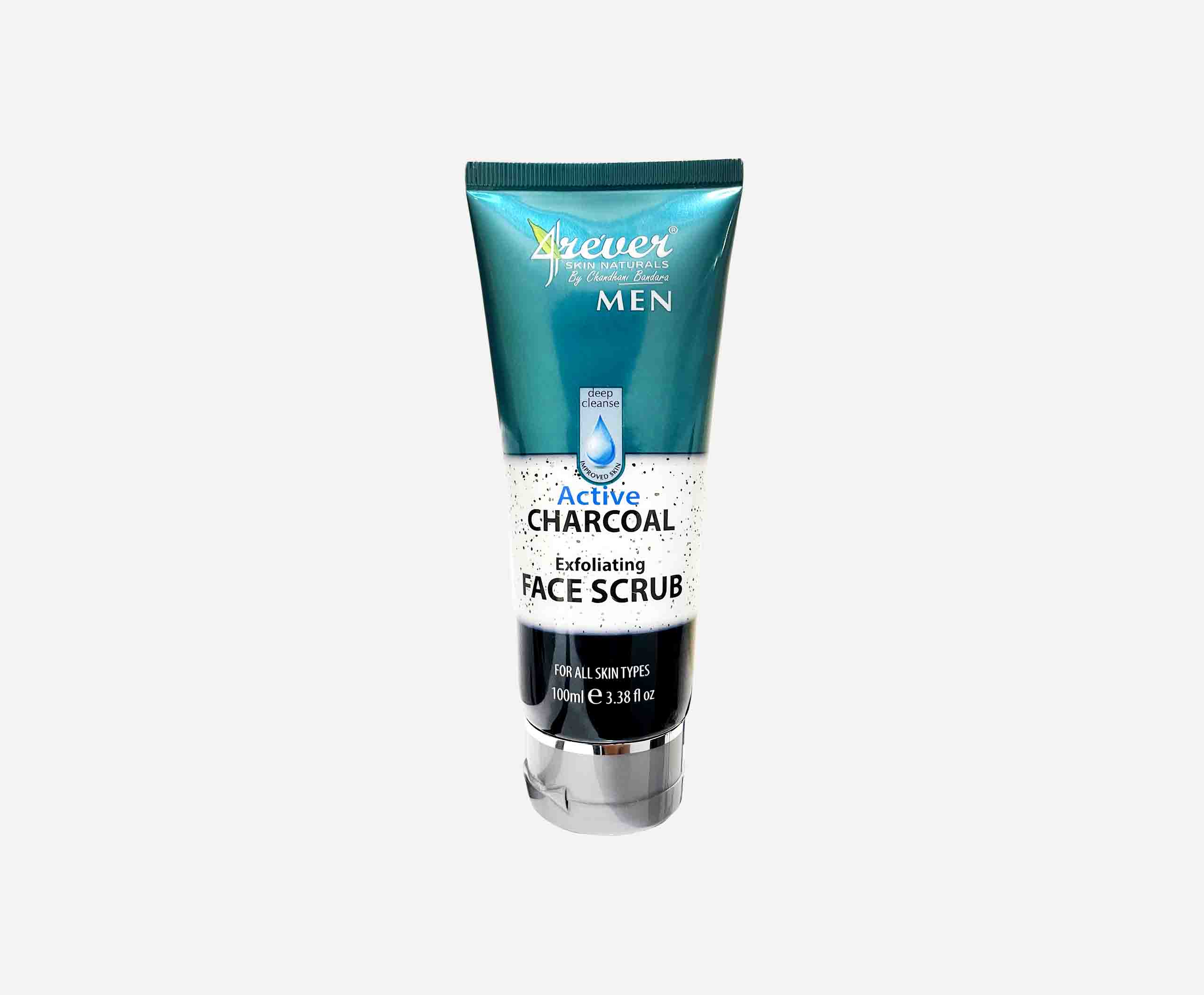 4rever Active Charcoal Face Scrub FOR MEN 100ml | endless.lk